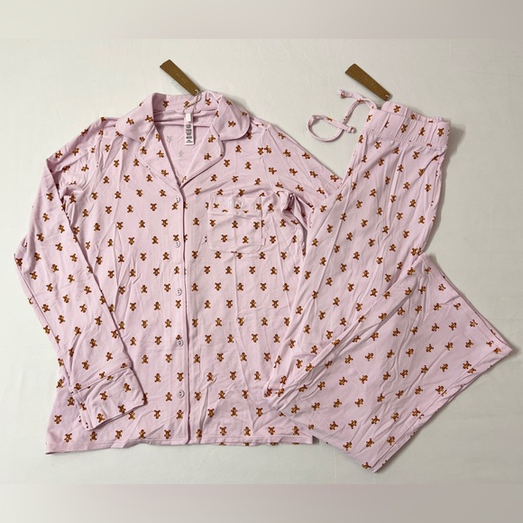 SKIMS | Intimates & Sleepwear | Skims Sleep Pink Gingerbread Button Up ...